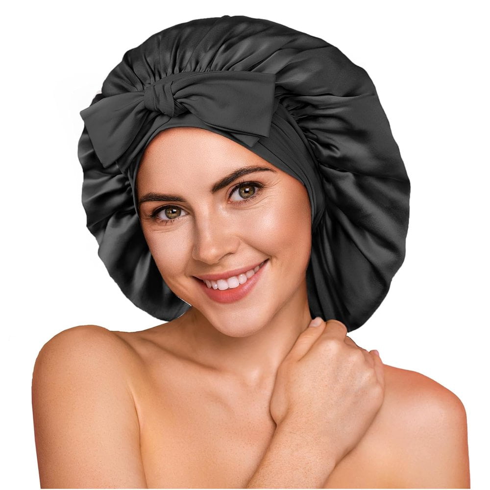 DEBGFS 100% Mulberry Silk Bonnet for Sleeping Women - Double Layer Silk ...
