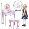 Garvee Princess Vanity Set with Mirror & Drawers, Wooden Makeup ...