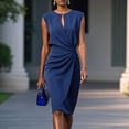 Ltctricy Women's Sleeveless Satin Dress Crew Neck Cut out Wrap Side ...