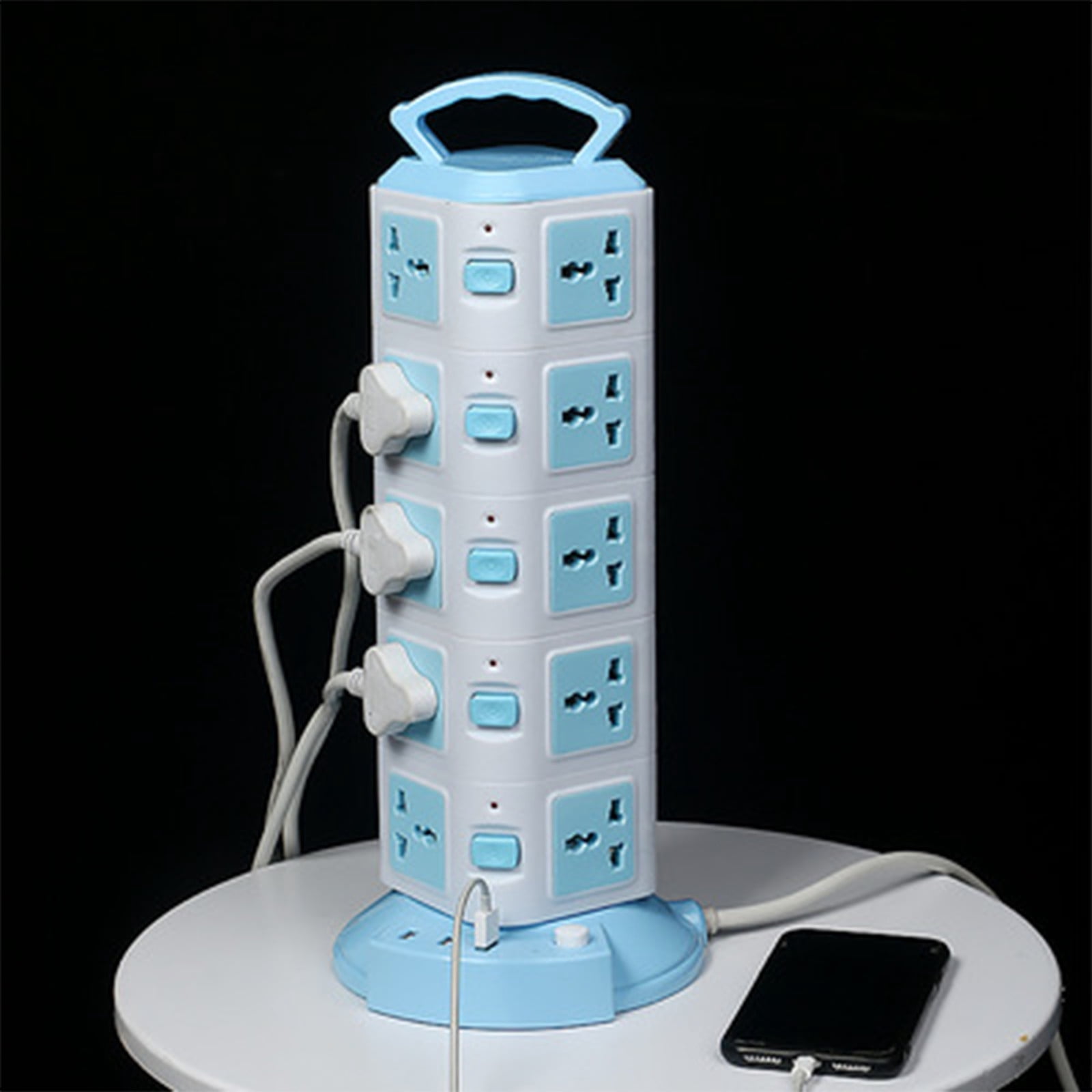 Rvkxad Power Strip Surge Protector Tower, 3 USB Ports 20 Socket Plugs 6 ...