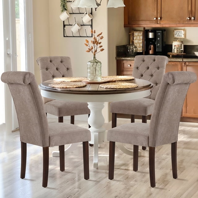 MALOL Tufted Dining Room Chairs Set of 4, Upholstered Accent Parsons ...