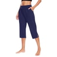 Bmisegm Stylish Women's Casual Pants Summer Capris Lightweight Stretchy ...