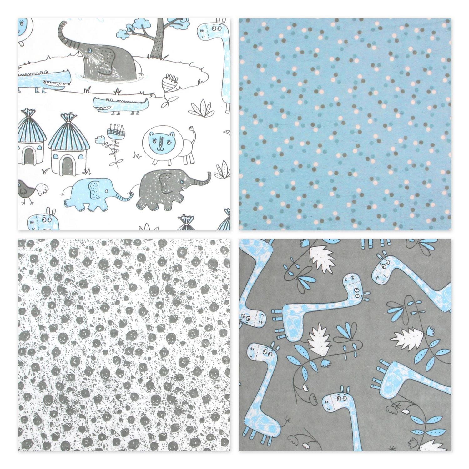 FABRIC CREATIONS Baby Boy Flannel Pre-Cut Fabric Pack, 4x1, 1.8 m (2 yd ...