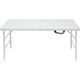 Heavy Duty 4FT Folding Table - Adjustable Height, Portable Carry Handle ...