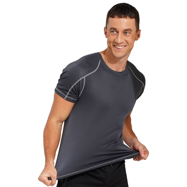 Choomomo Men's Short Sleeves Rash Guard Swim Shirt UV Sun Protection ...