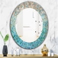 Designart 'Blocked Abstract' Traditional Mirror - Oval or Round Wall ...