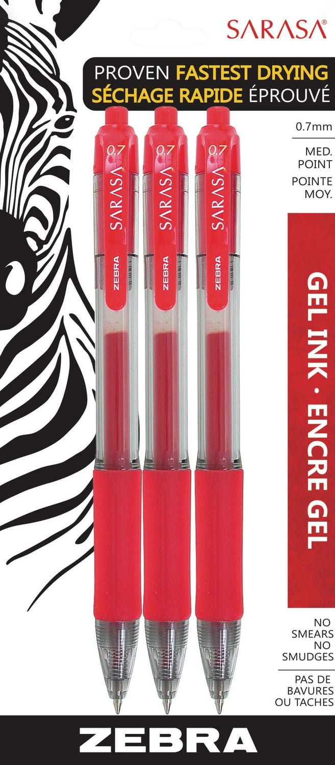 Stylos à bille gel Zebra Sarasa rétractables - Walmart.ca