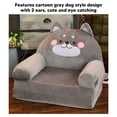 Kids Sofa,Cartoon Gray Dog Style Sofa Foldable Wide Handle Kids Sofa ...