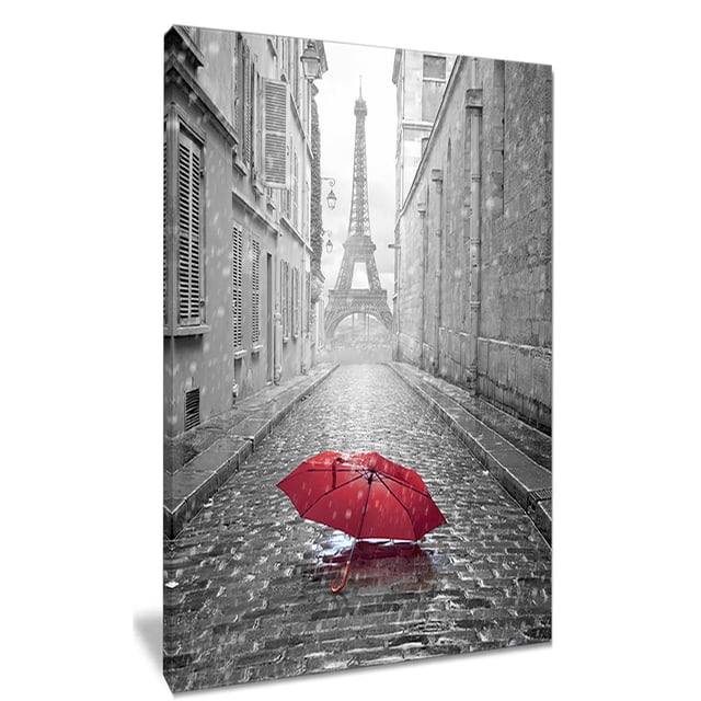 Design Art Eiffel View from Paris Street Cityscape Photo Canvas Art ...