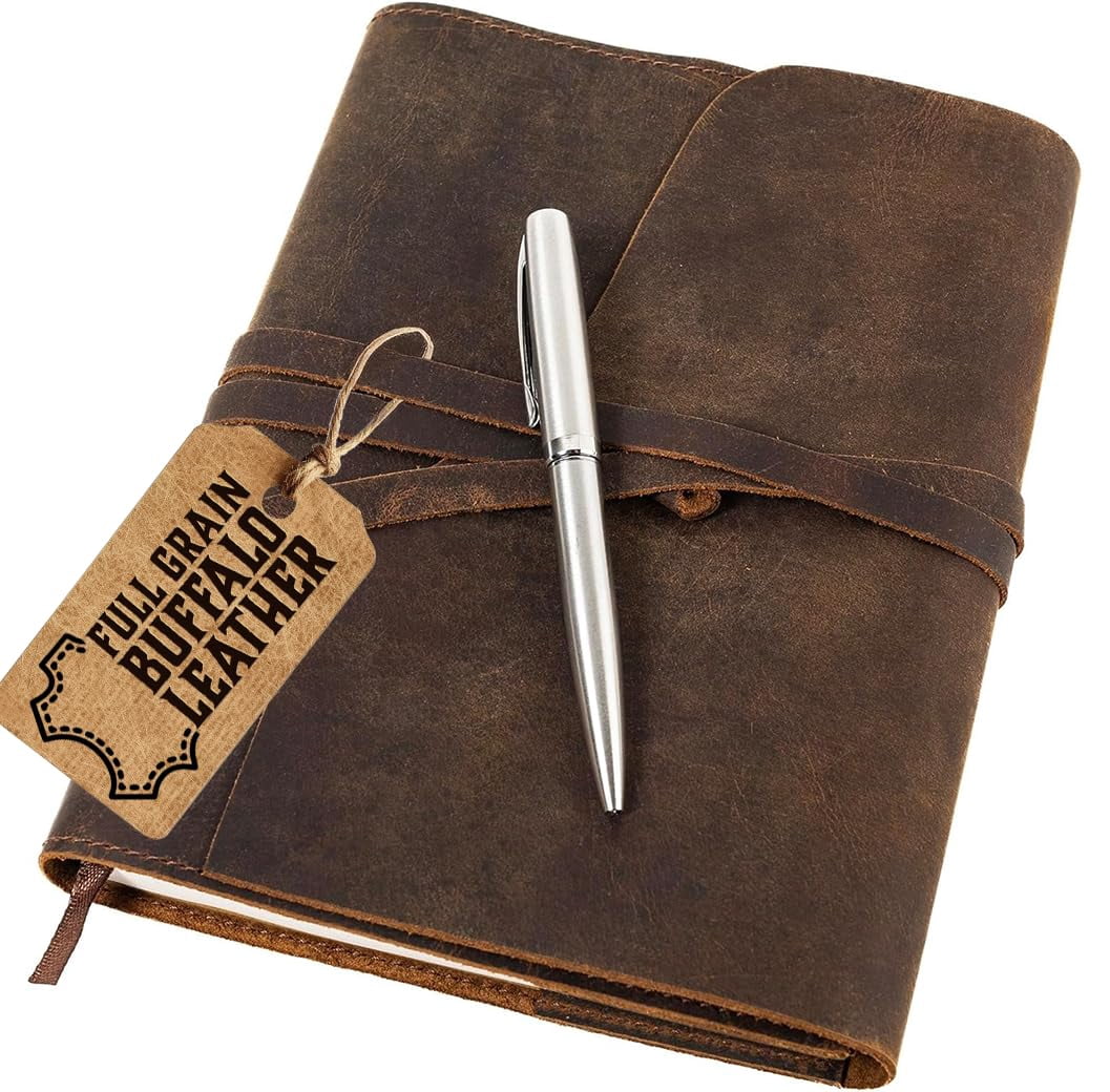 Moonster Leather Journal Refillable Notebook - Writing Journals for ...