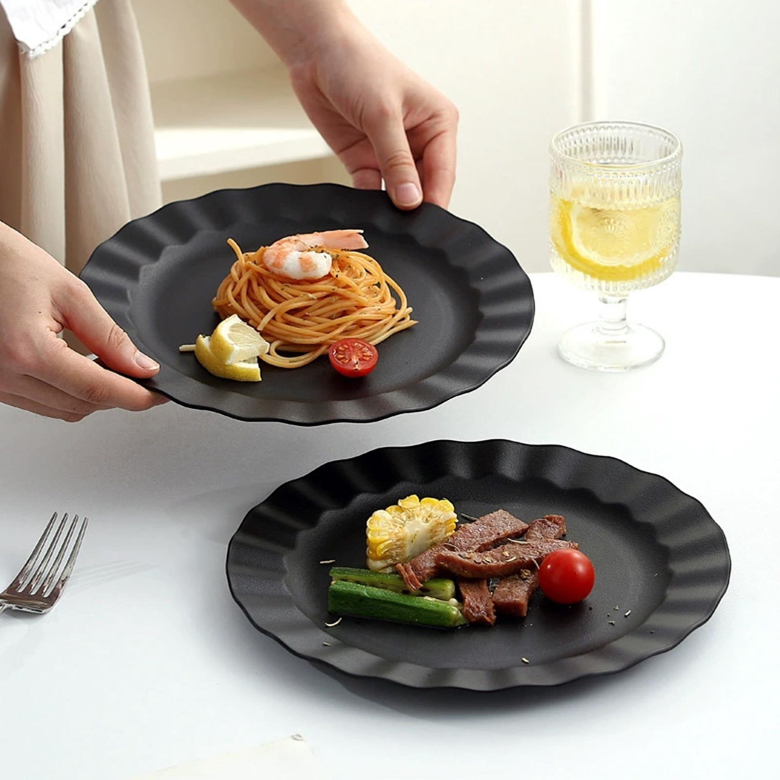 Linnome Dinner Plate Set Plastic Dinner Plate Snack Plate Small Plate ...