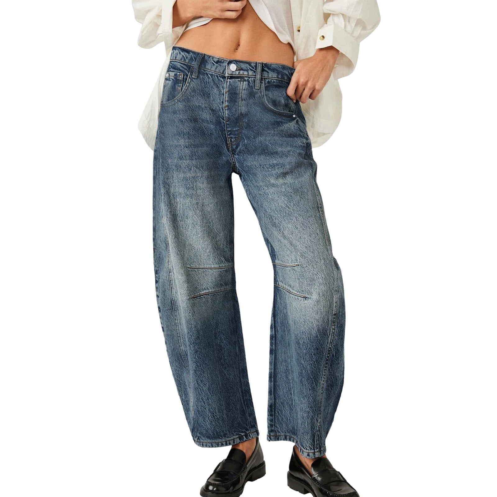 Ketyyh-chn99 Women Jeans Bell Bottoms for Women Pants Mid Rise Straight ...