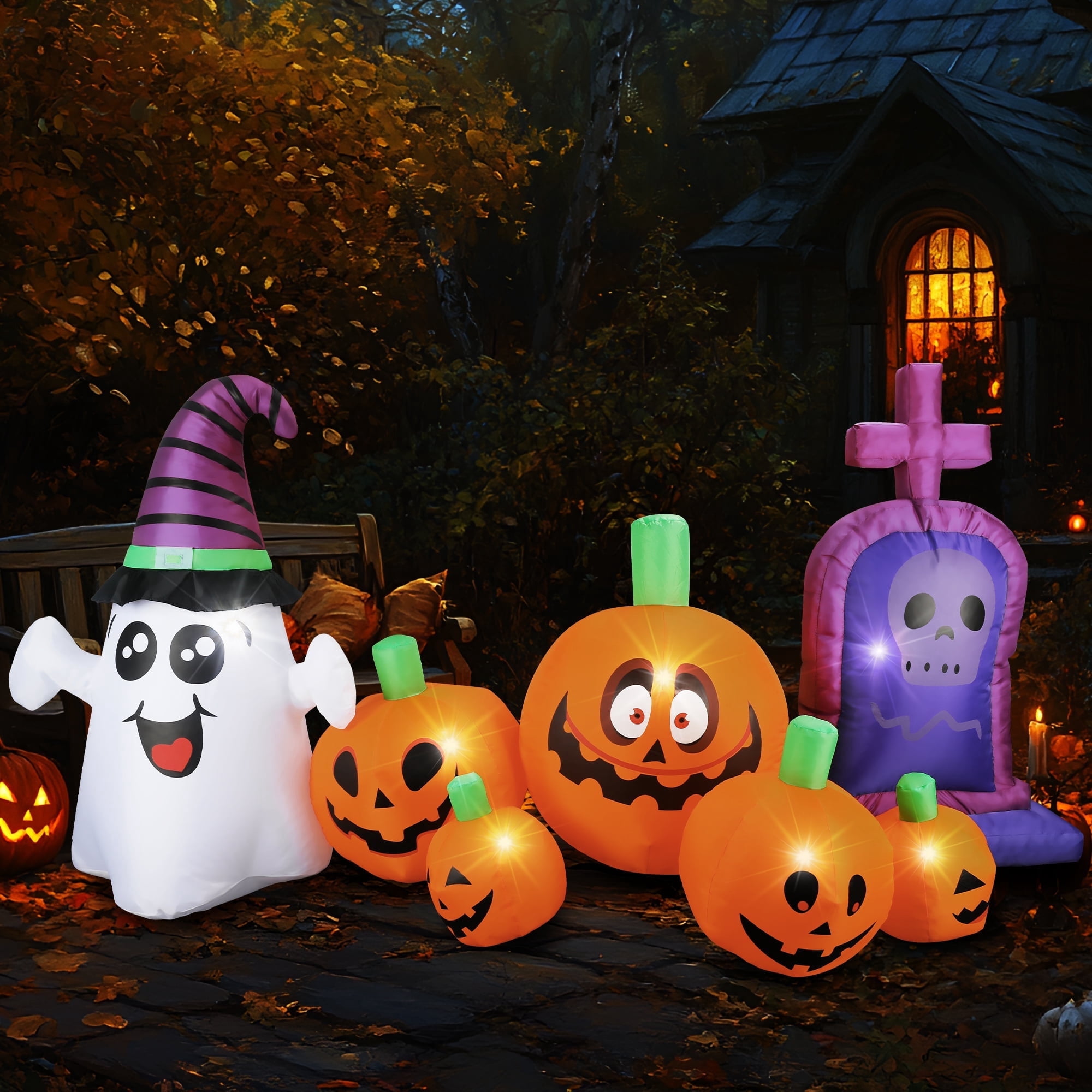 MAGOTAN 8 ft Halloween Inflatable Pumpkin Halloween Inflatable Pumpkins ...