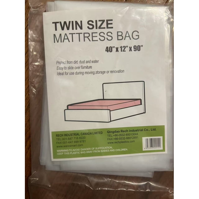 2mil heavy duty Twin size mattress bag larger size good for moving and ...
