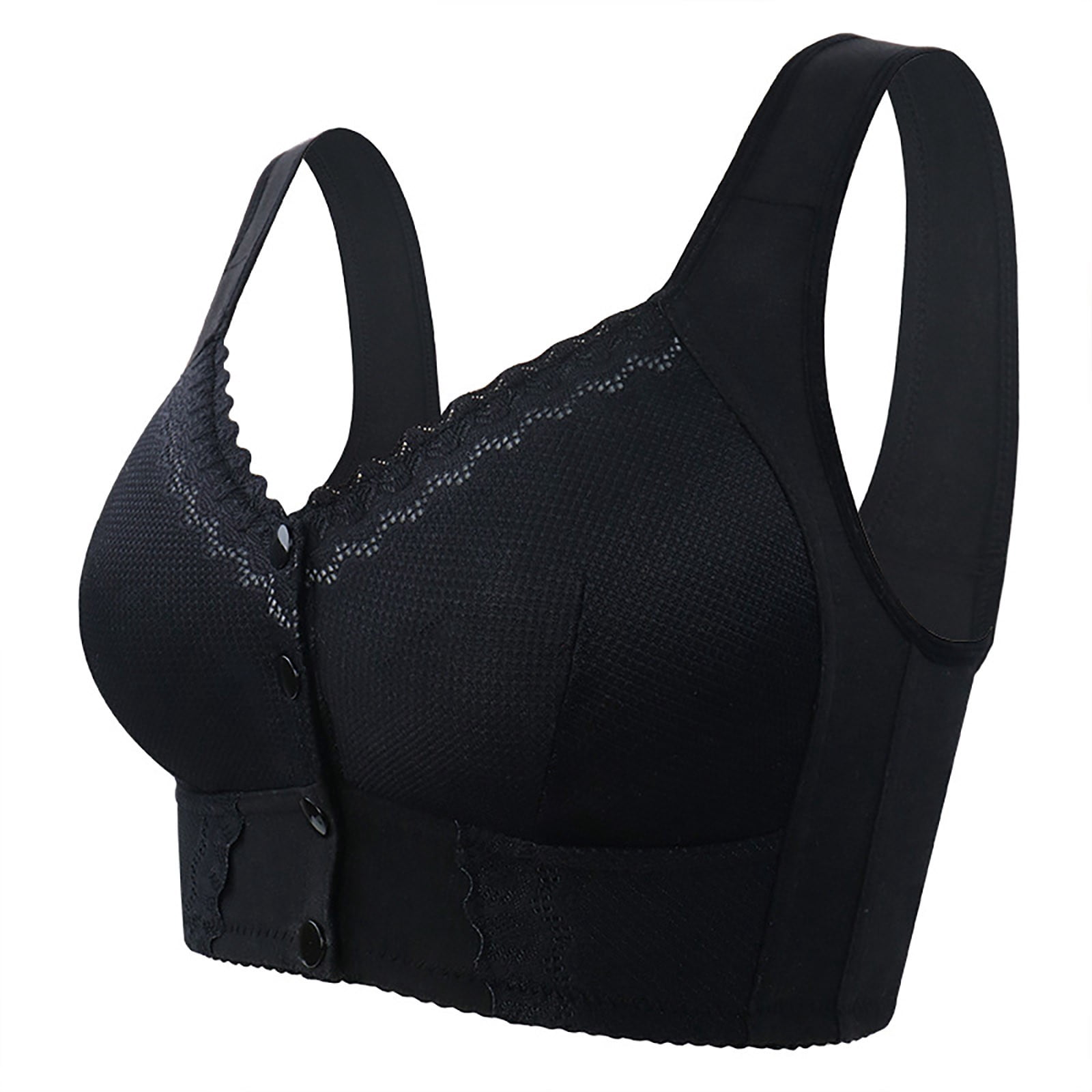 Hontri Wirefree Front Closure Bras for Seniors - Breathable Support ...