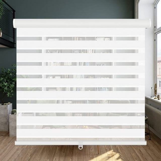 LUCKUP Cordless Zebra Blinds Roller Shades for Windows-Dual Layer Sheer ...
