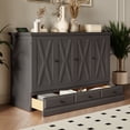 Noble House Full Size Farmhouse Solid Pine Wood Murphy Bed Cabinet,Cube ...