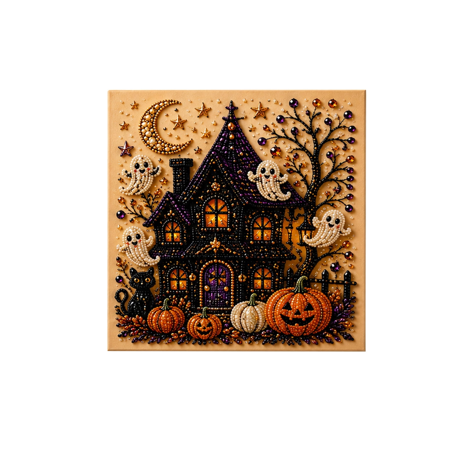 WEEEANT DIY Pearl Painting Kit with Frame Ghostly Haunted Mansion and ...