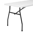 Mainstays White 6 Foot Fold-in-Half Plastic Table, Indoor Outdoor ...