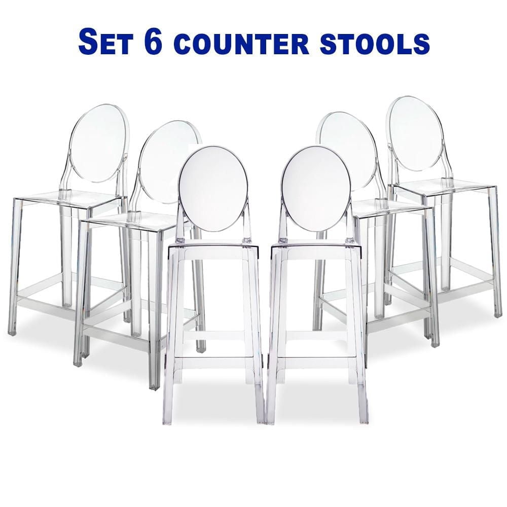 Heavenly Collection Clear Plastic Counter Stool SET OF 6 - Walmart.ca