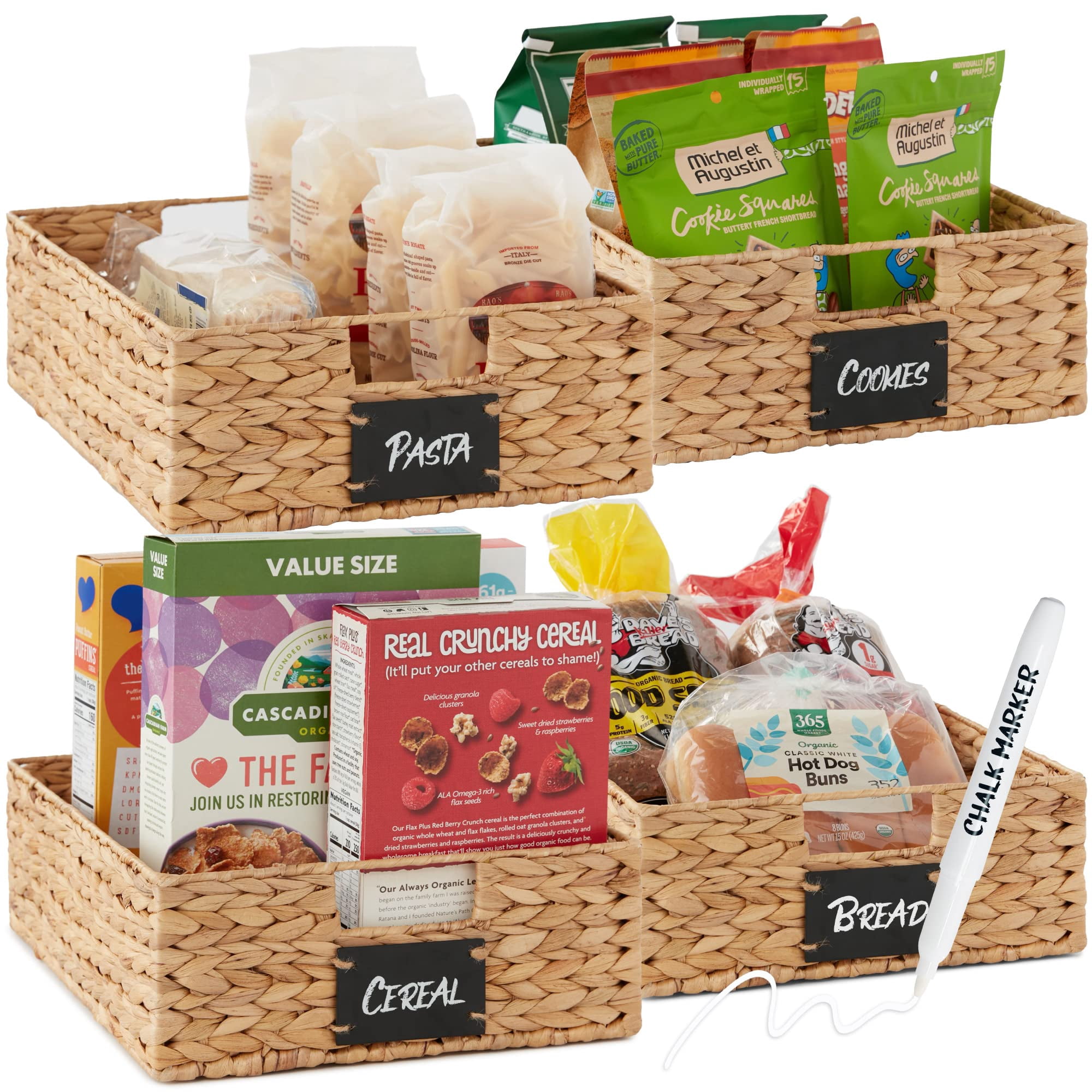 Best Choice Products Set of 4 16x12in Large Water Hyacinth Pantry ...