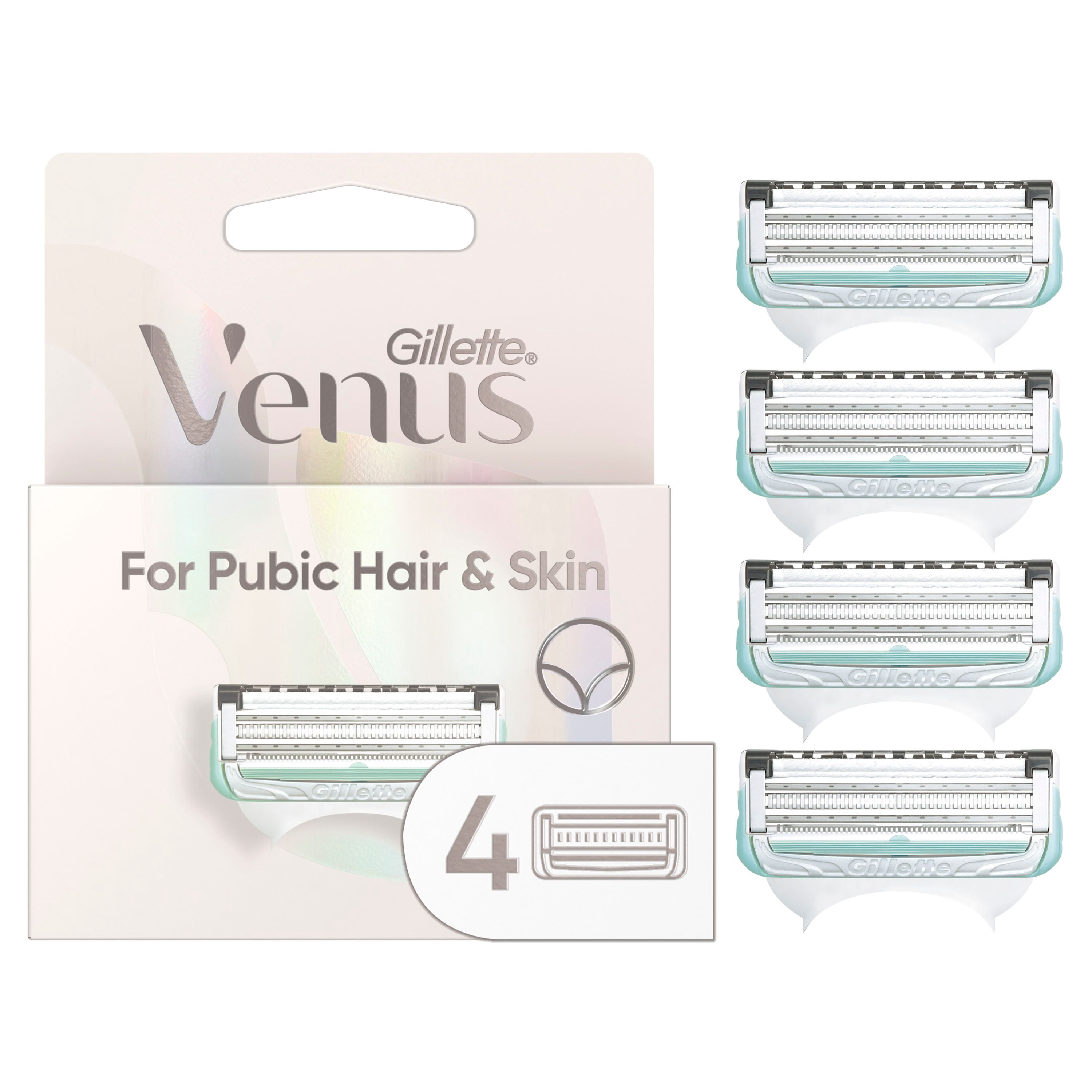 Gillette Venus for Pubic Hair and Skin, Women's Razor Blades, 4 Refills ...