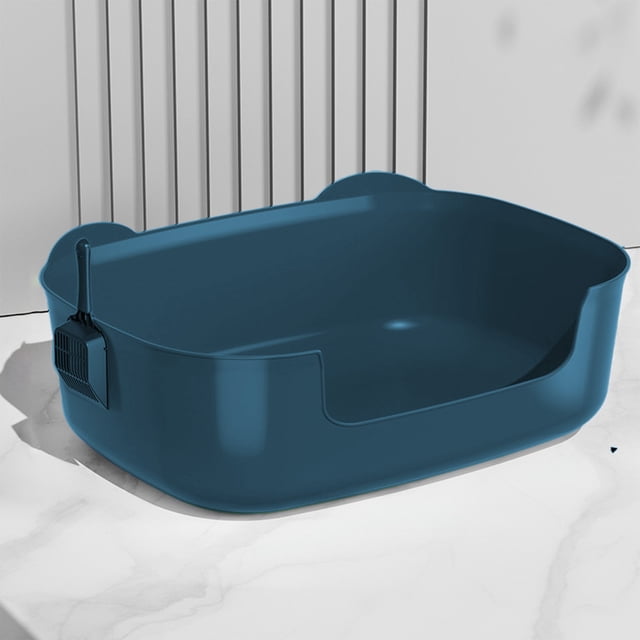 Dvkptbk Cat Litter Box with High Sides, Fully Open Litter Tray, Large ...