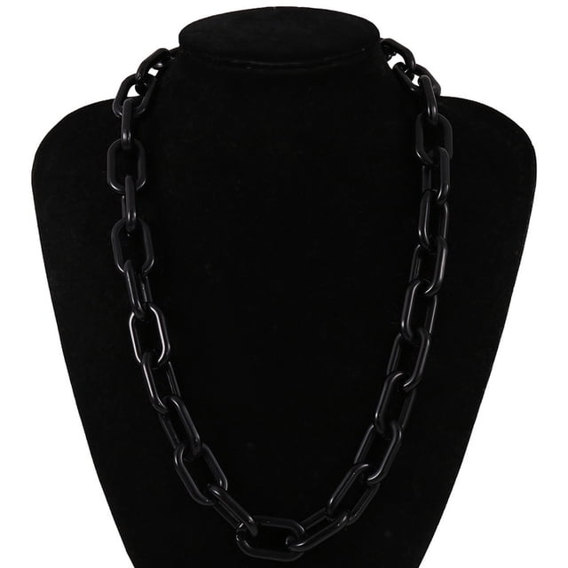 Bangcool Chain Necklace Acrylic Chunky Decorative Punk Necklace Long ...