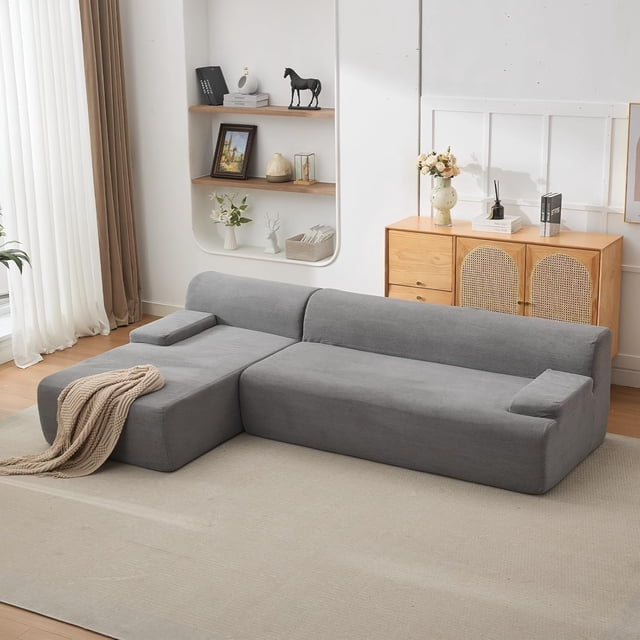 Gaderth 108 Inch Cloud Sectional Couch with Chaise, Modular Boneless L ...