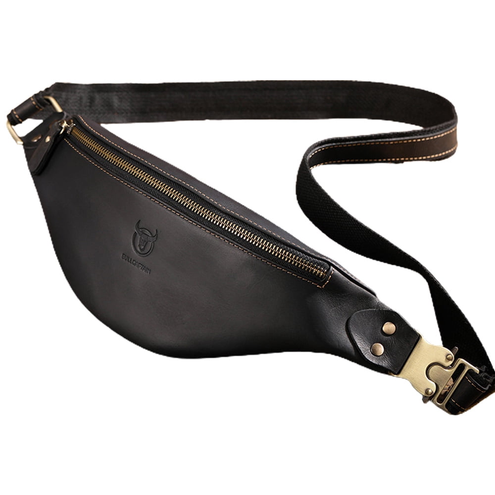 Genuine Leather Waist Pack Vintage Fanny Pack Men Cowhide Crossbody ...