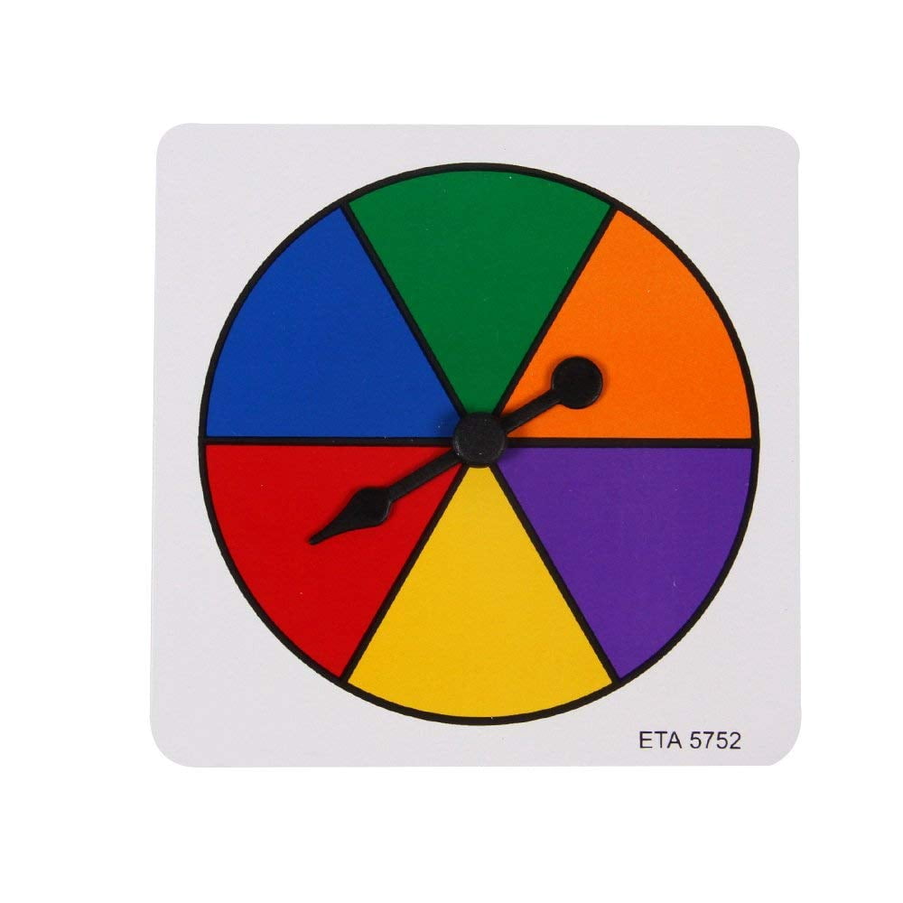 hand2mind Rainbow Color Spinners Probability Spinner Dry Erase Spinner ...
