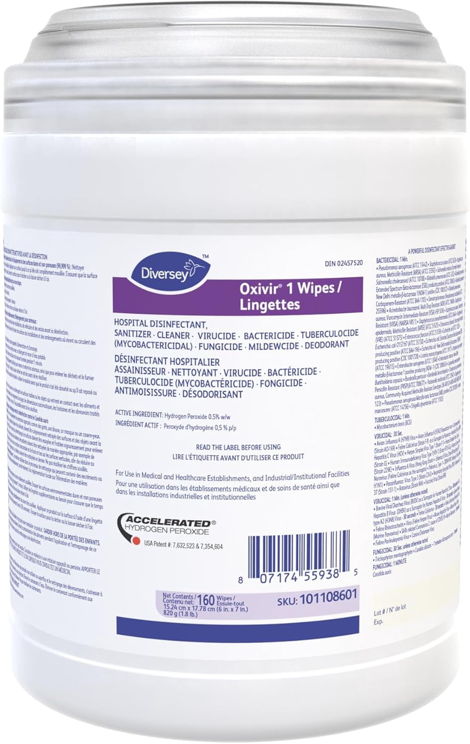 Disinfecting Wipes - Diversey Oxivir TB - 160 Sheets – Powerful Germ ...
