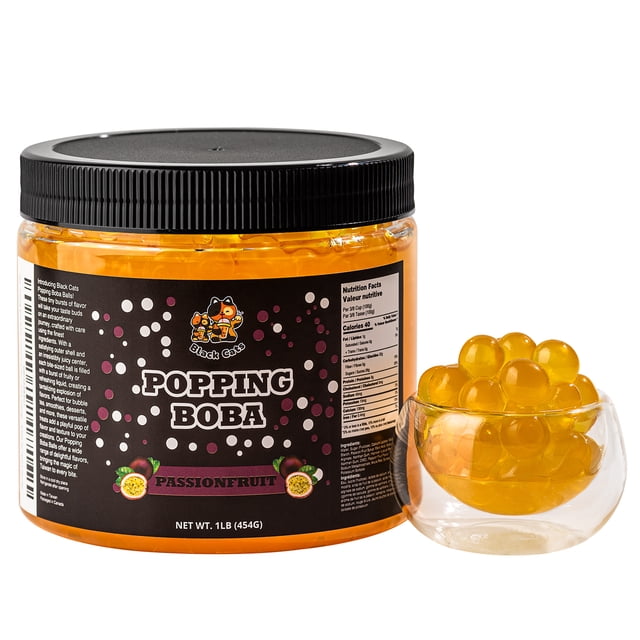 Black Cats Perles de Boba Éclatantes / Saveur Fruit de la Passion / 1LB ...