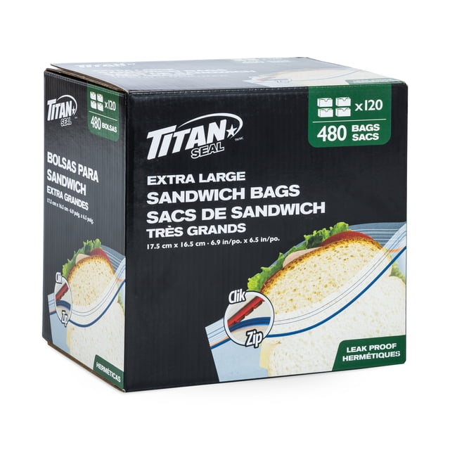 TITAN Extra Large Sandwich Bags, 480 Bags - Walmart.ca
