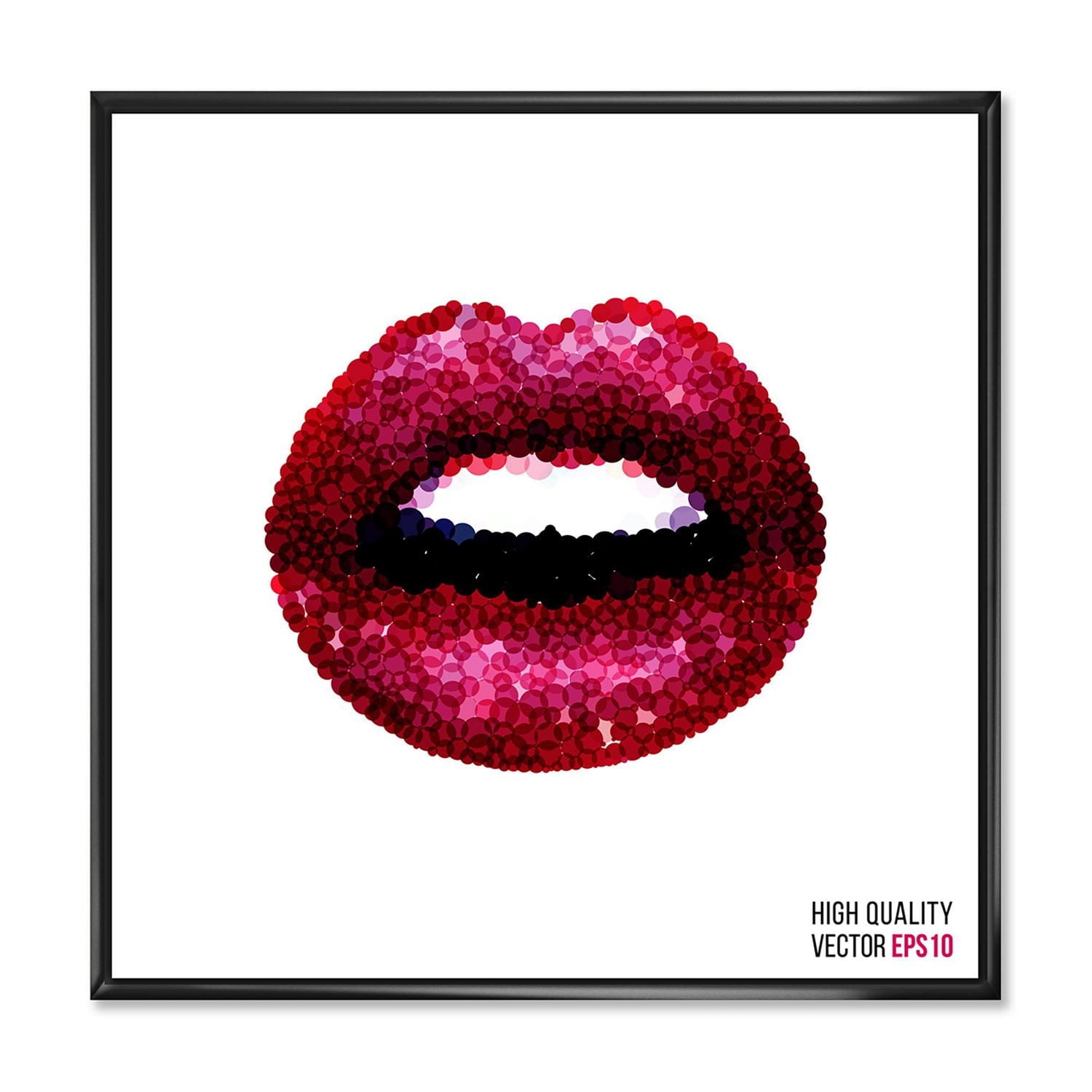 Designart Sexy Red Woman Lips Float Frame Wall Art Walmartca