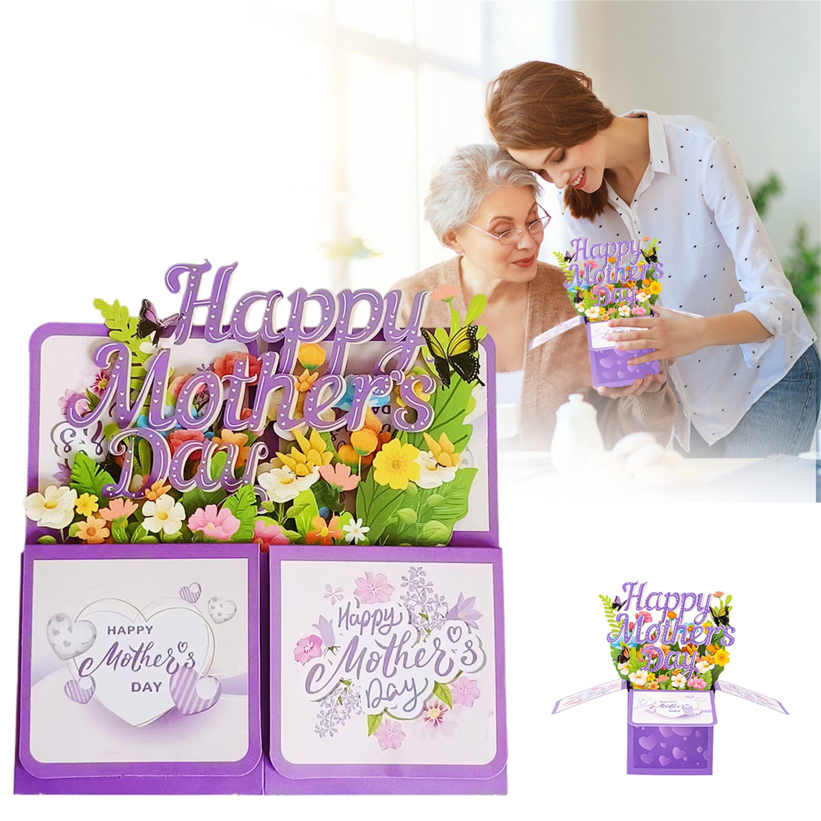 3D Pop-Up Mother's Day Card -Happy Mother's Day Flower Pop-up Card with ...