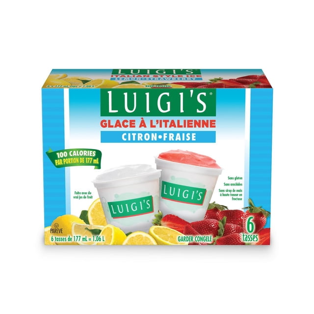 LUIGI'S Lemon & Strawberry Real Italian Ice / Variety - Walmart.ca