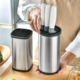 Stainless Steel Knife Block Holder– Round & Square Ventilated Knife ...