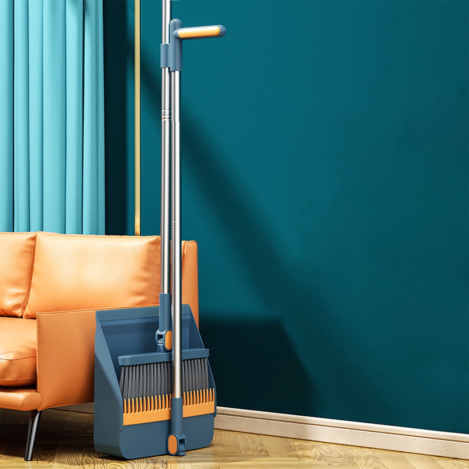 Broom and Dustpan Set for Home Broom with Dustpan Combo Set Stand,Stiff ...