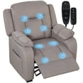 HOMCOM Massage Recliner Chair with Quiet Motor Pet-Friendly Fabric ...