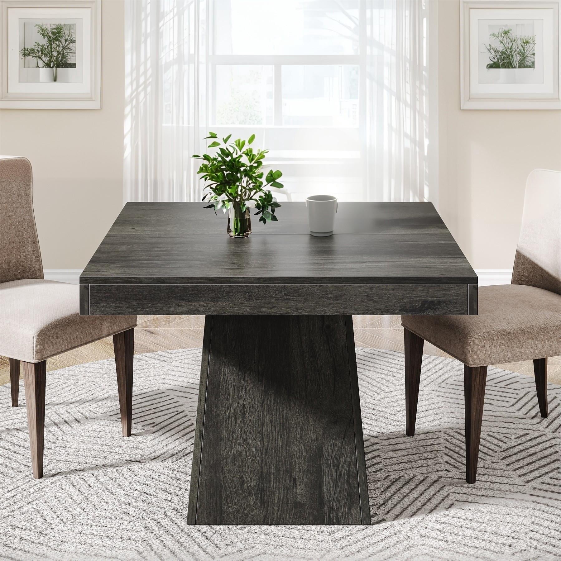 Fnova 31.5" Square Farmhouse Dining Table, Wood Coffee Table for 4 ...