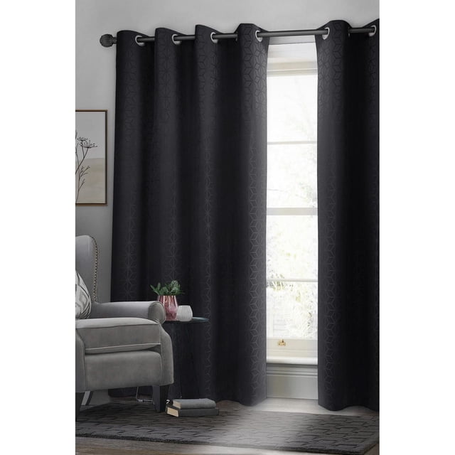 Safdie & Co. Curtain Woven Blackout 54X84L Black Geo - Walmart.ca