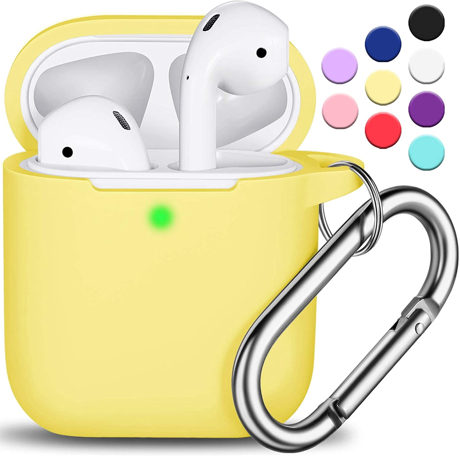 AirPods Case Cover , Soft Silicone Protective Cover with Keychain for ...