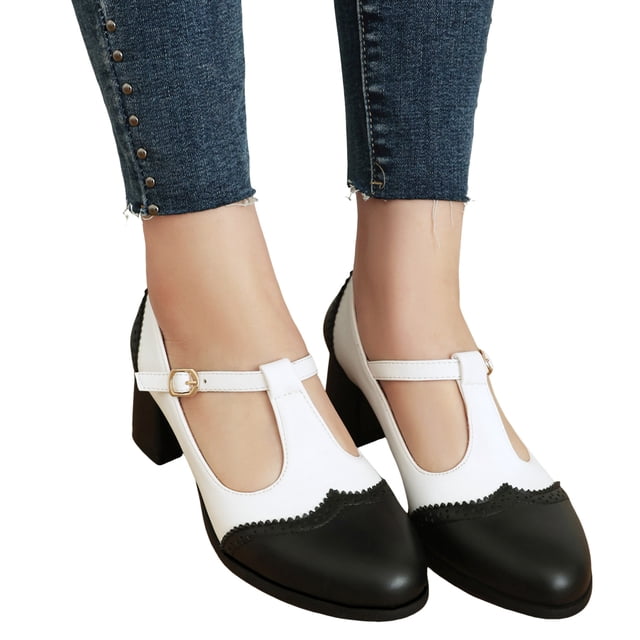 Vintage Mary Janes Lolita Dress Shoes for Women Fall Leather Color ...