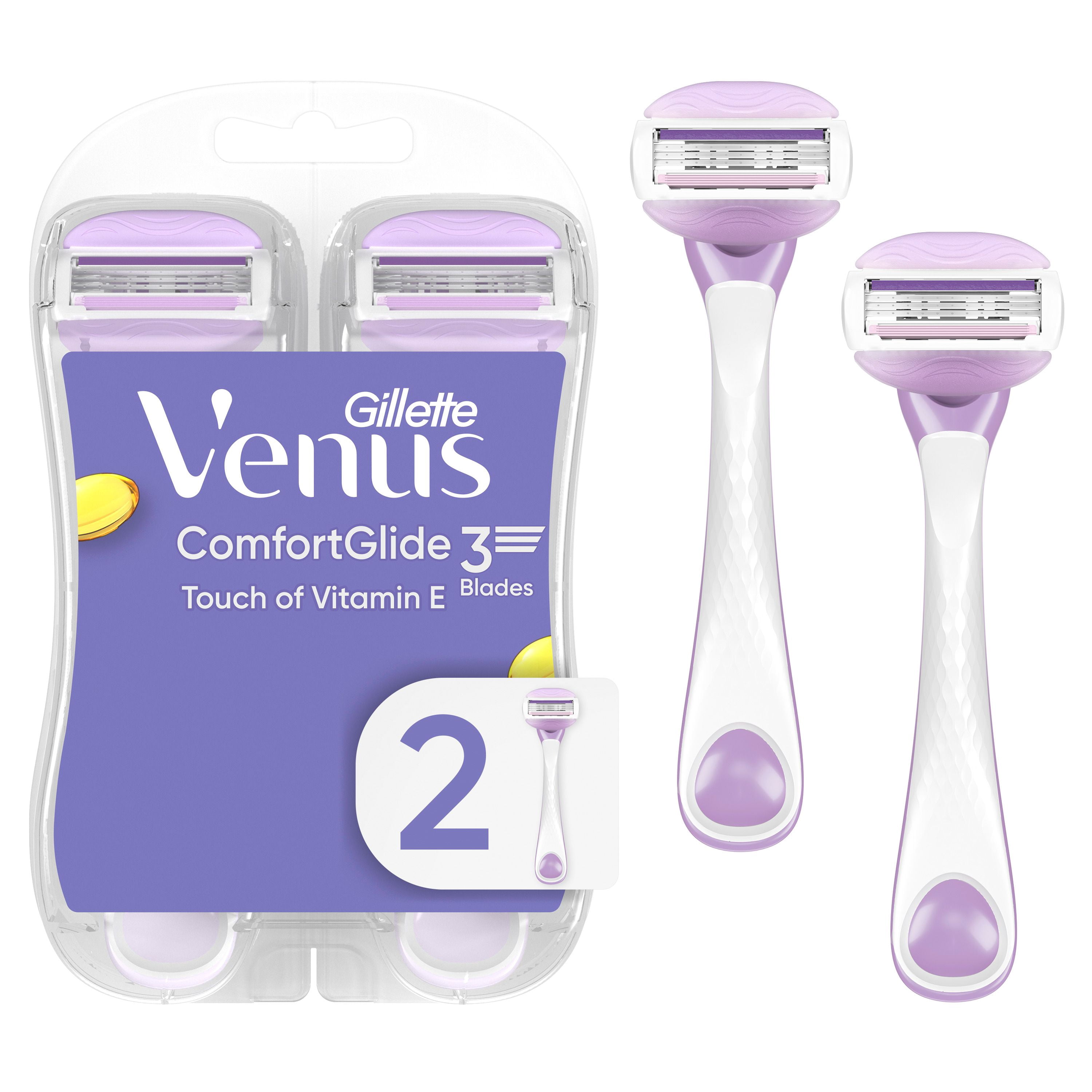 Gillette Venus ComfortGlide Touch of Vitamin E, Disposable Razor for ...