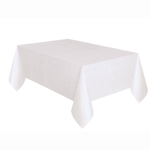 Nappe rectangulaire blanche en plastique Unique Industries, 54 po x 108 ...