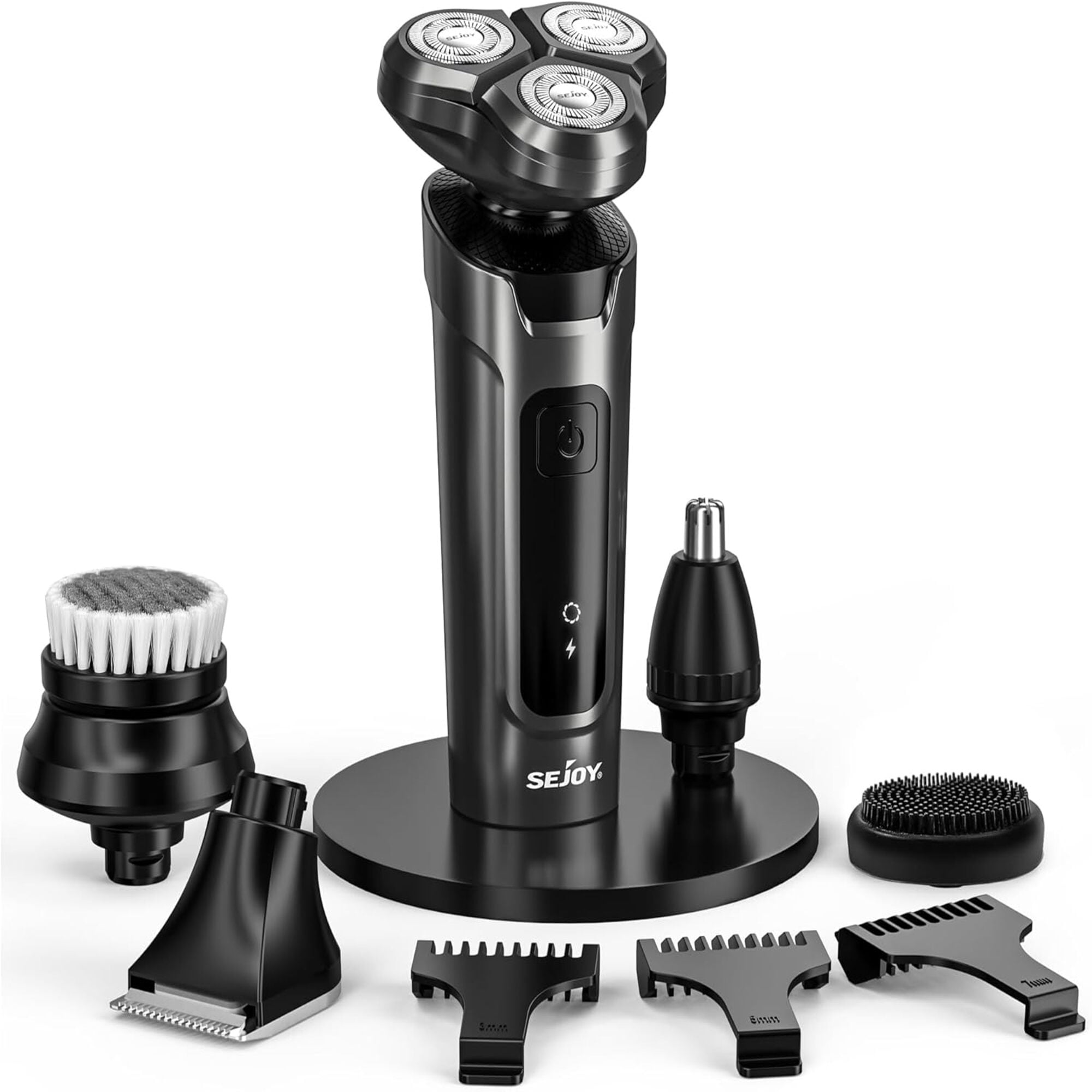 5-in-1 Electric Shaver for Men - Rechargeable Rotary Razor Kit with ...