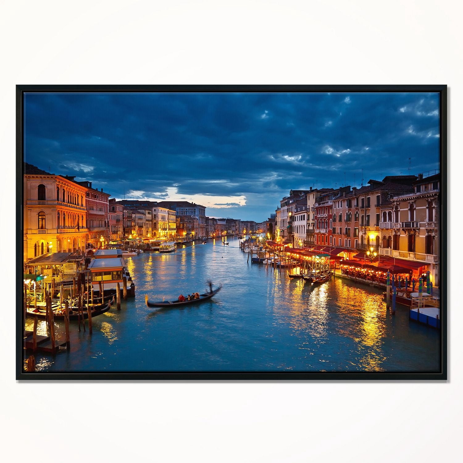 Design Art Grand Canal at Night Venice Framed Canvas Art Print - Walmart.ca