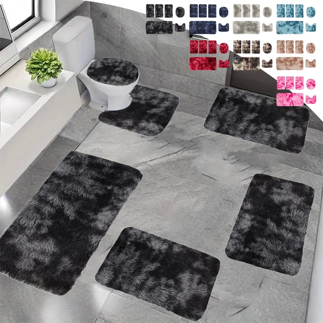 Sentmoon Bath Rugs Non Slip Bathroom Rug Mixed Color Bath Mats 6 Set ...