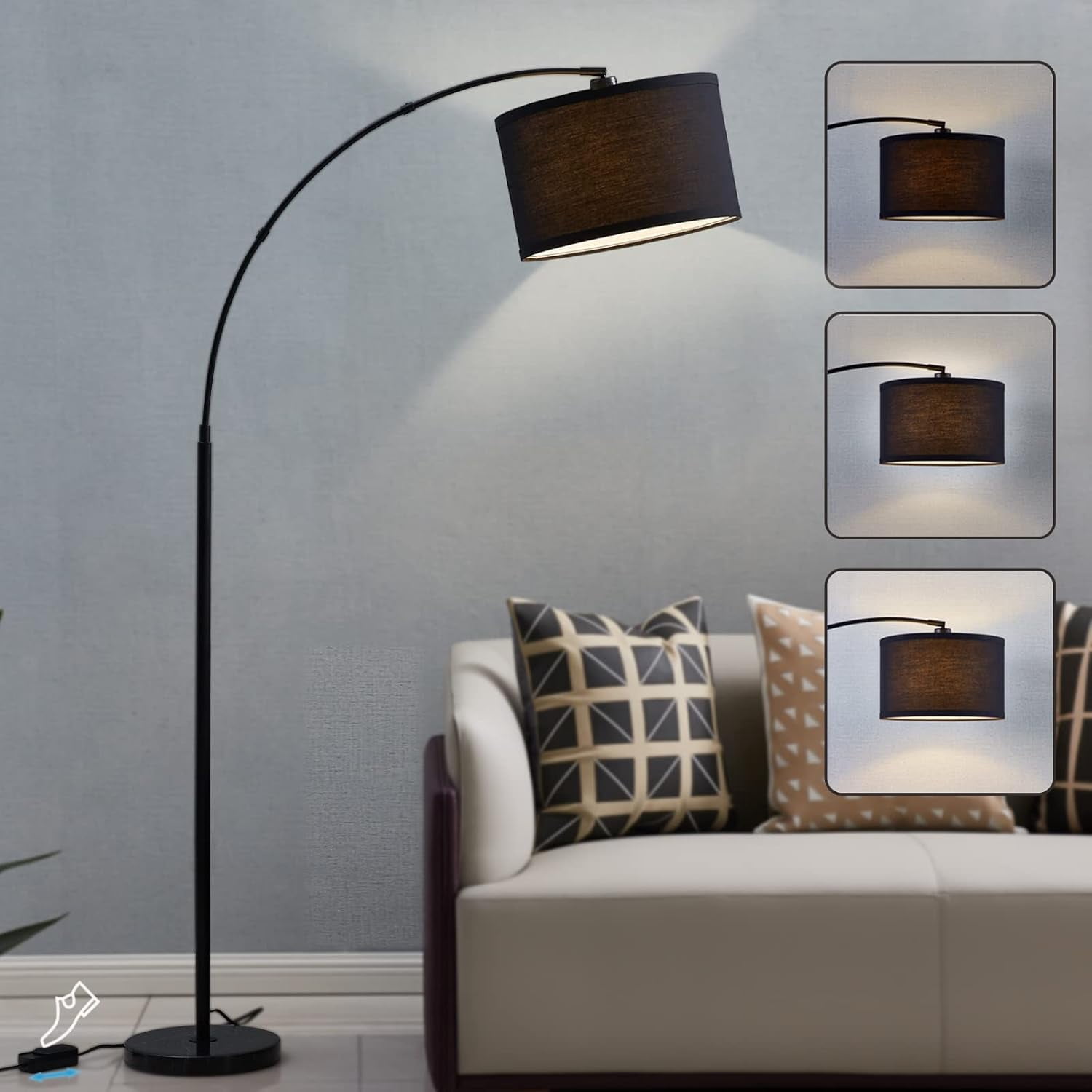 Arc Floor Lamps for Living Room Dimmable Floor Lamp with Adjustable ...